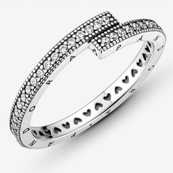 Pandora | Jewelry | Authentic New Pandora Sparkling Overlapping Ring S925ale Cz Size 6 | Poshmark